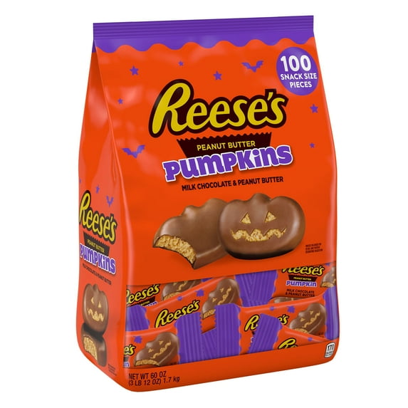 Reese's Milk Chocolate Snack Size Peanut Butter Pumpkins Halloween ...