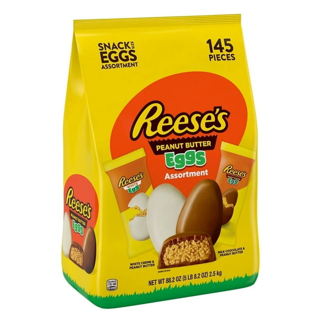 Reese's Milk White Creme Peanut Butter Easter Egg Variety, (88.2 Oz ...