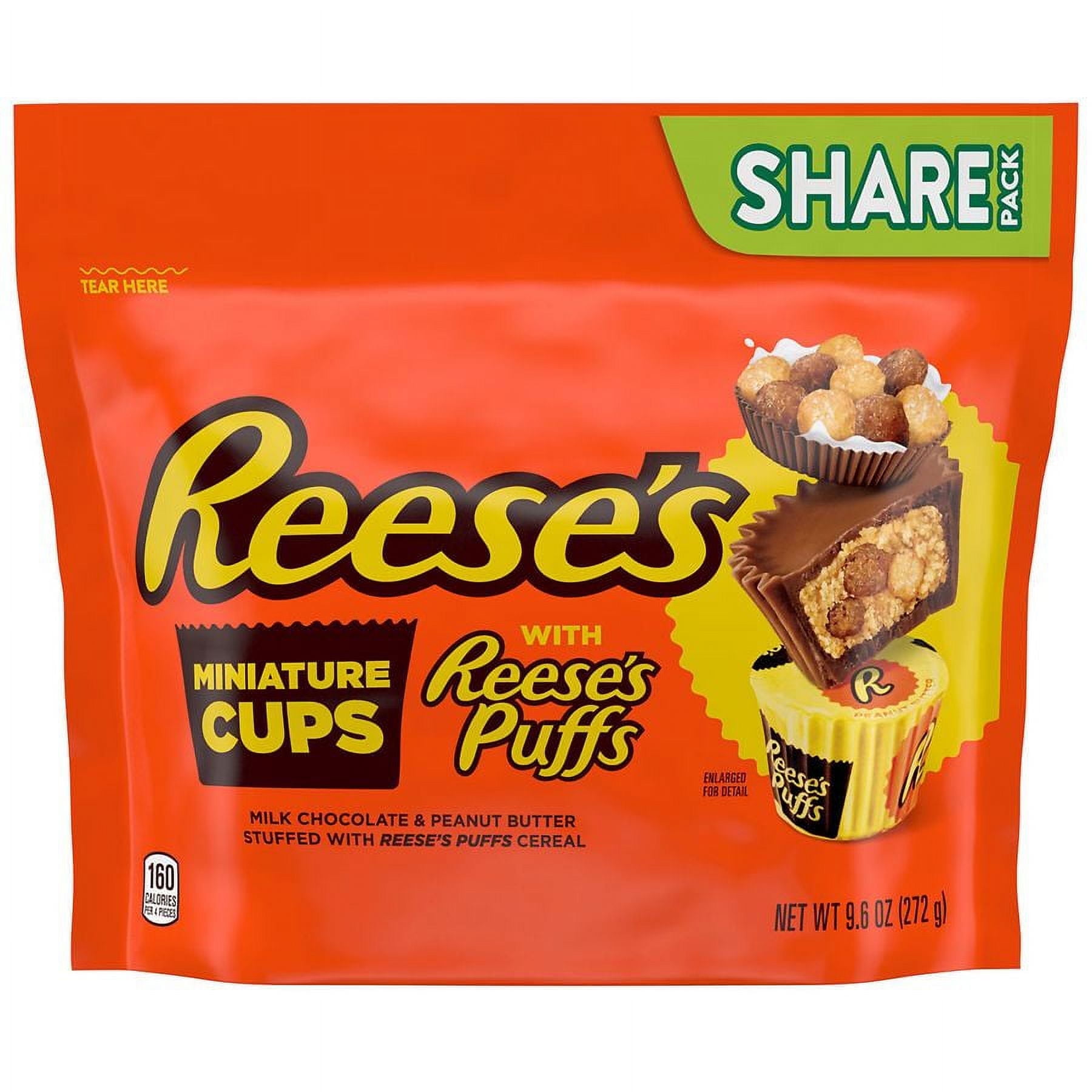 Reese's Miniatures, Cups Candy, Share Pack Milk Chocolate Peanut Butter Reese's Puffs Cereal9 ...