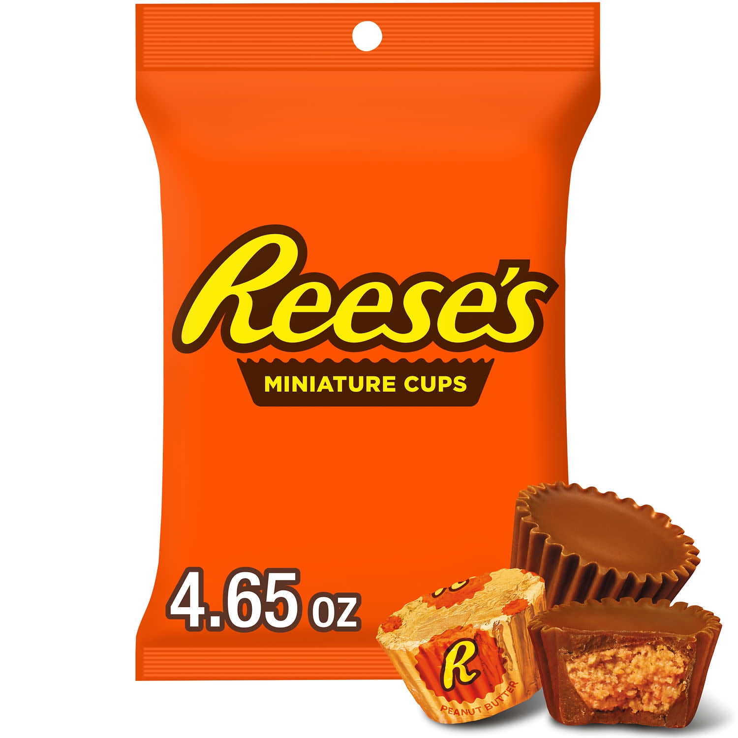 Reese's Miniatures Milk Chocolate Peanut Butter Cups Candy, 4.65 oz Bag ...