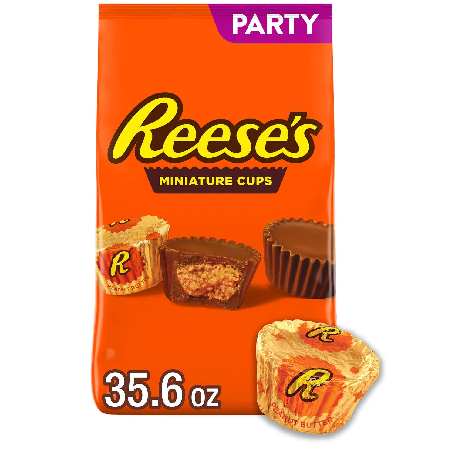 Reese's Miniatures Milk Chocolate Peanut Butter Cups Candy Party Pack ...