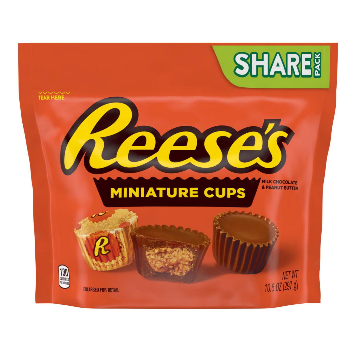 Reese's Miniatures Milk Chocolate Peanut Butter Cups Candy, Share Pack ...