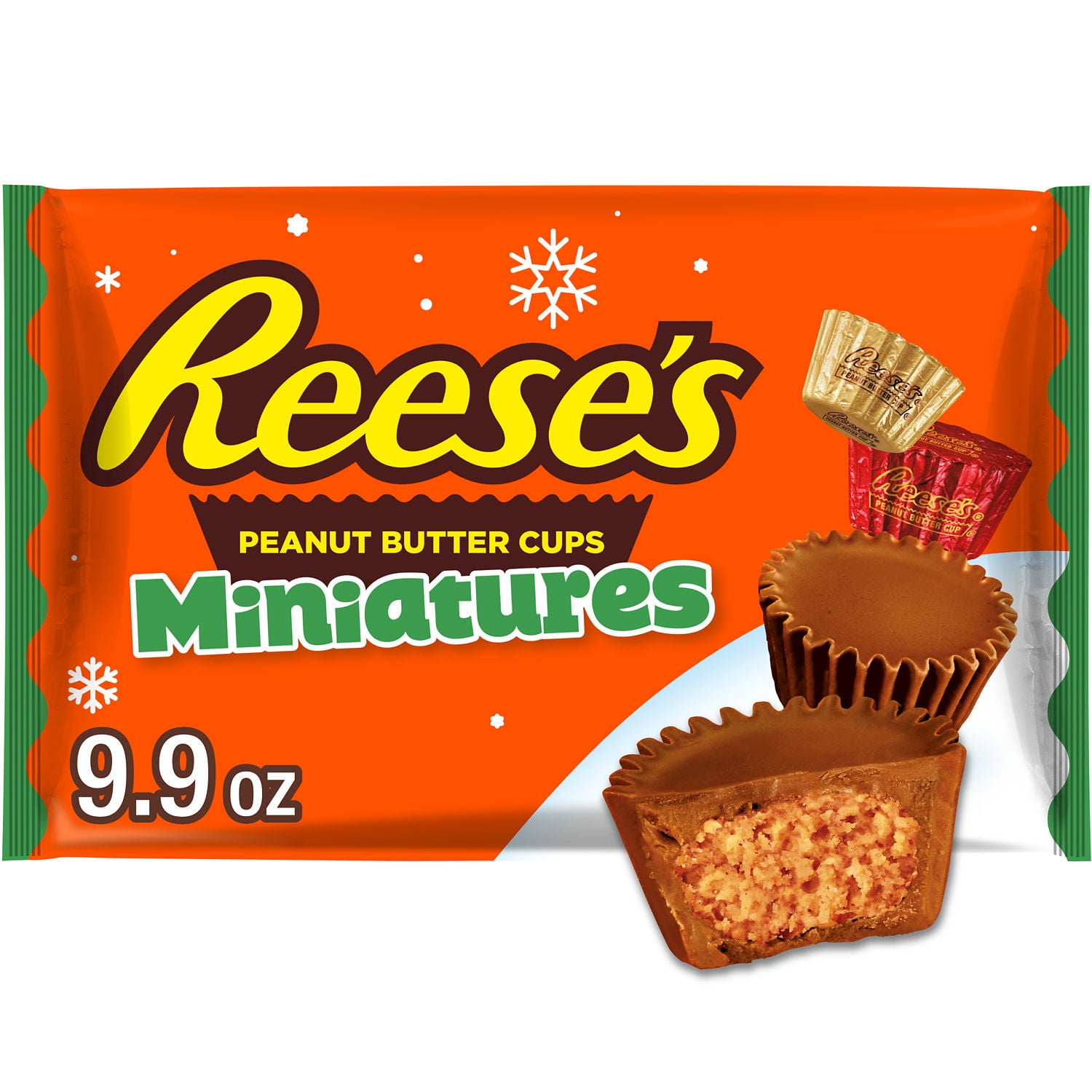Reese's Miniatures Milk Chocolate Peanut Butter Cups, Gluten-Free Christmas Candy, 9.9 oz Bag ...
