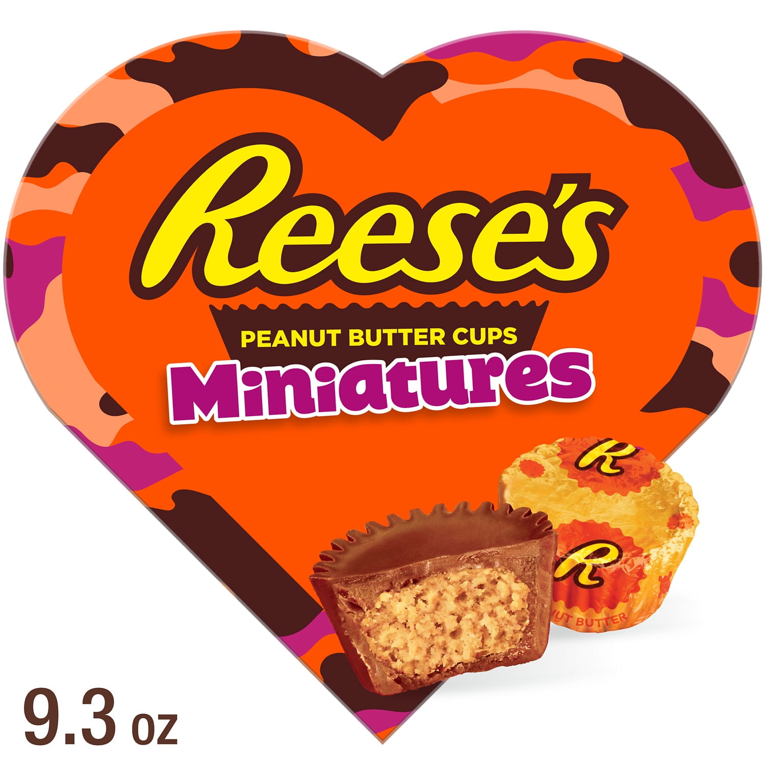Reese s Miniatures Milk Chocolate Peanut Butter Cups Valentine s Candy Gift Box 9.3 oz Walmart