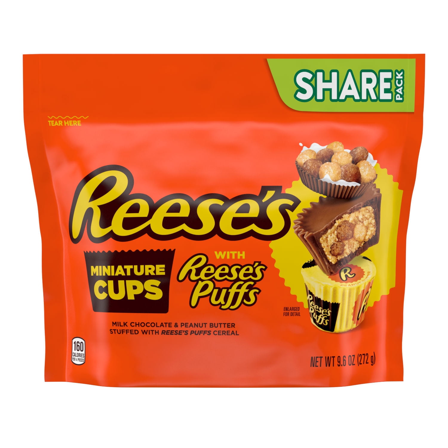 Reese's Miniatures Stuffed with REESE's Puffs Milk Chocolate Peanut Butter Cups Candy, Share ...