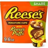 Reese's Miniatures with REESE's Puffs Milk Chocolate Peanut Butter Cups Candy, Share Pack 9.6 oz ...