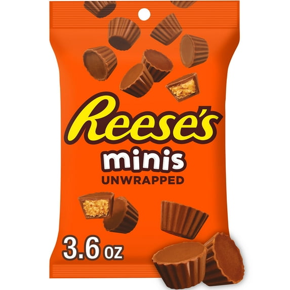Reese's Minis Unwrapped Milk Chocolate Peanut Butter Cups Candy, 3.6 oz Bag - Walmart.com