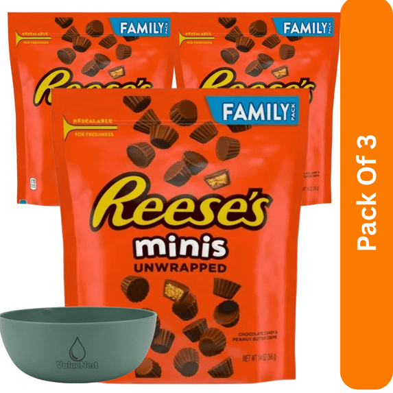 Reese's Minis Unwrapped Chocolate Peanut Butter Creme Cups Family Pack 14 oz Candy, With Olive ...