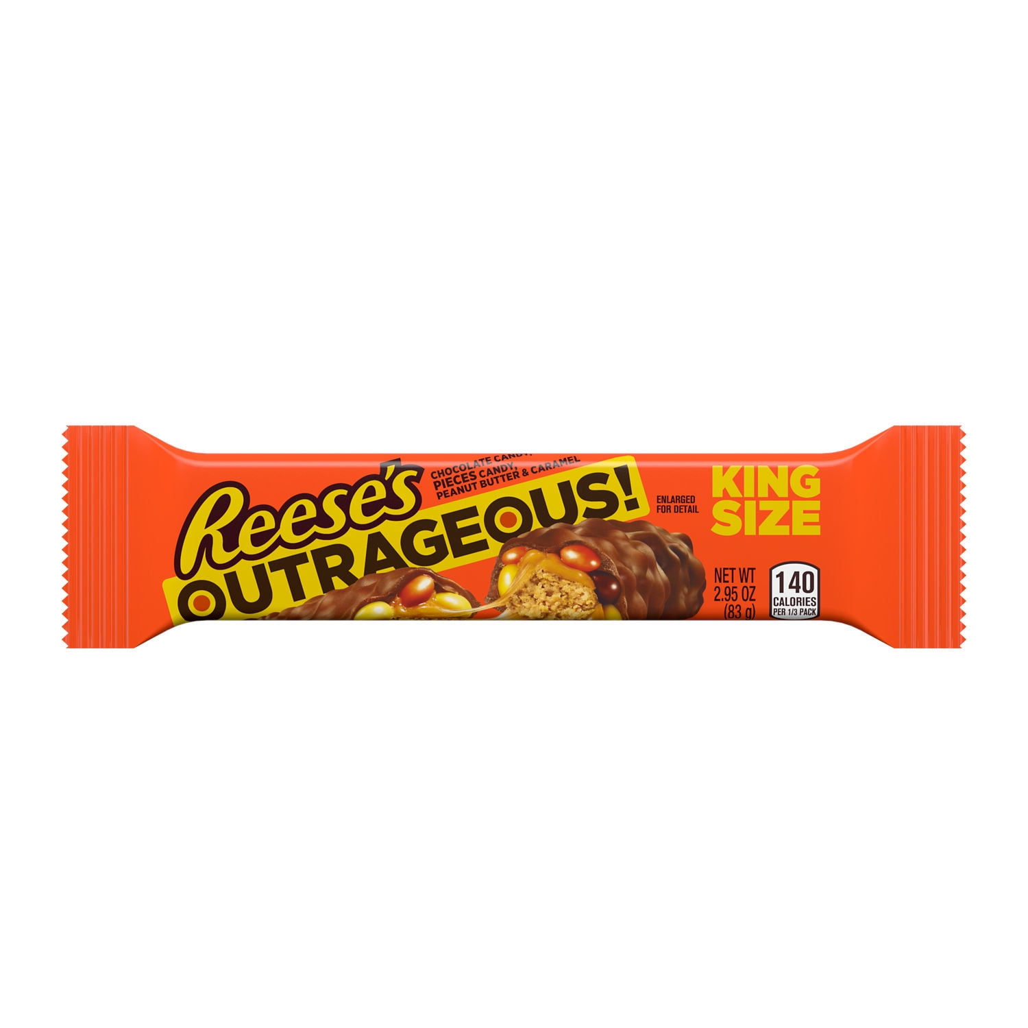 Reese's Outrageous! Peanut Butter, Caramel and REESE's PIECES King Size ... Reese's Outrageous! Peanut Butter, Caramel and REESE's PIECES King Size ...