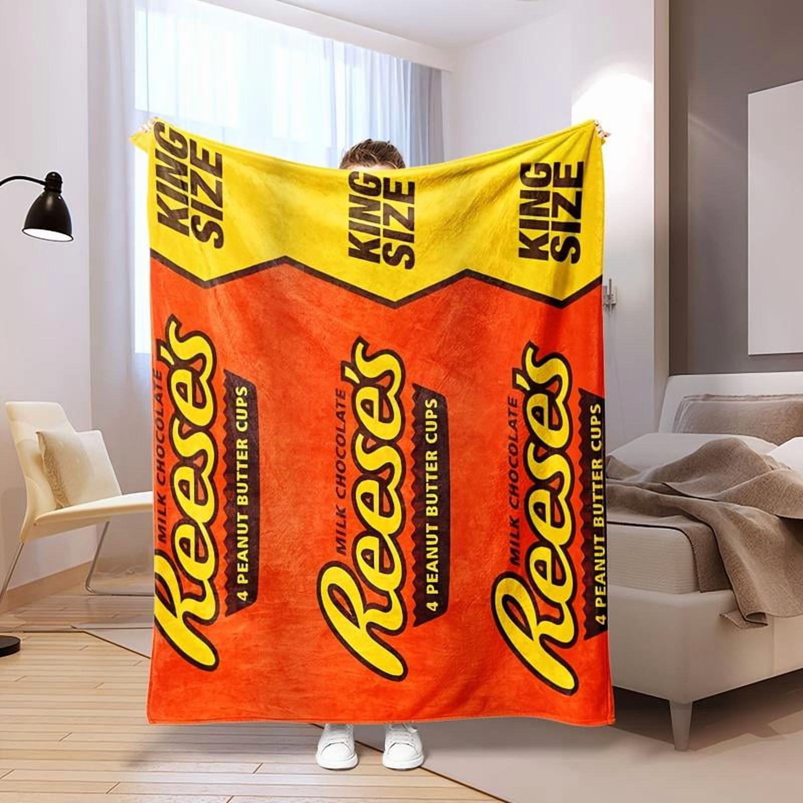 Reese's Peanut Butter Cups Flannel Throw Blanket - 200-250GSM Digital ...