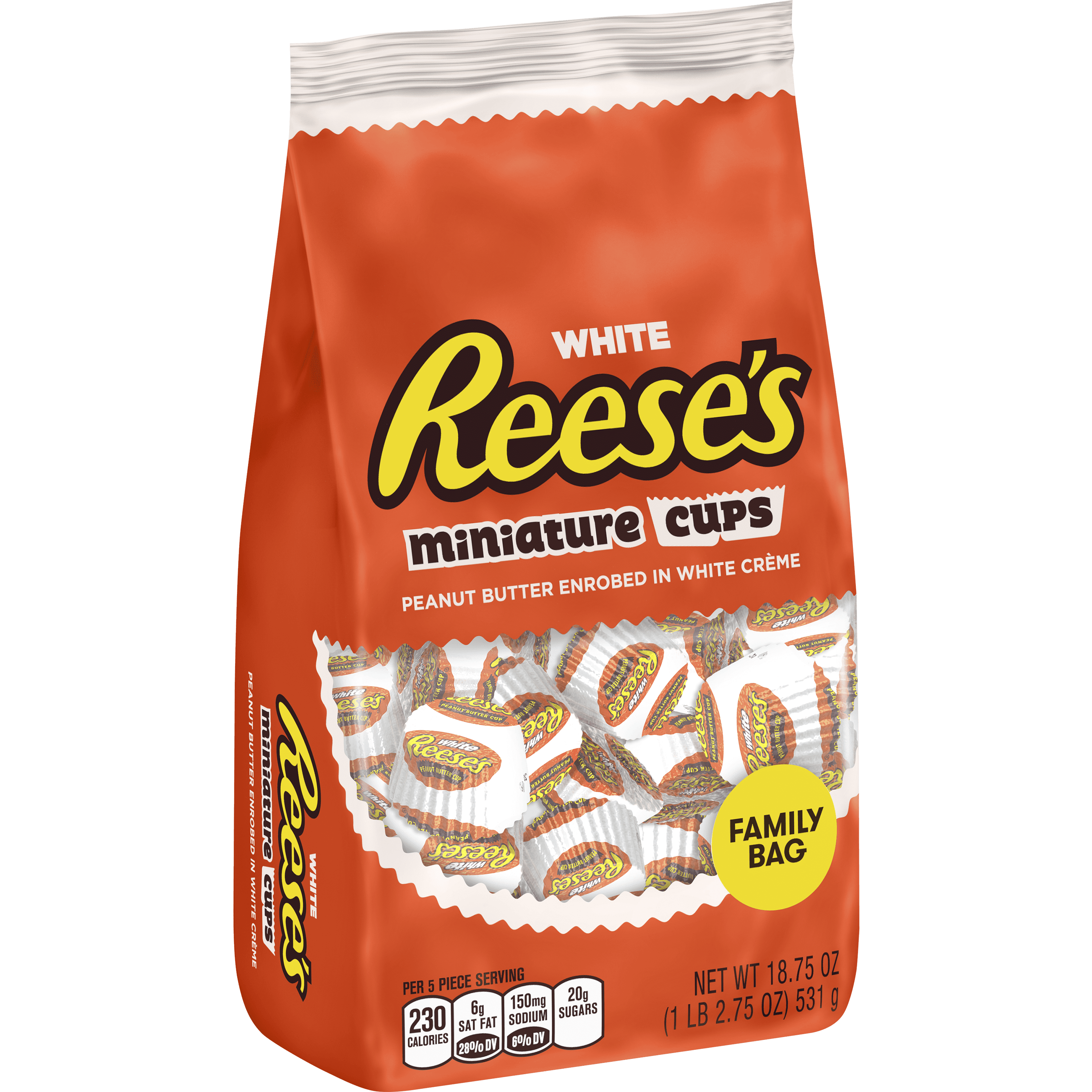 Reese's Peanut Butter Cups White Creme Miniatures Candy, 18.75 Oz ...