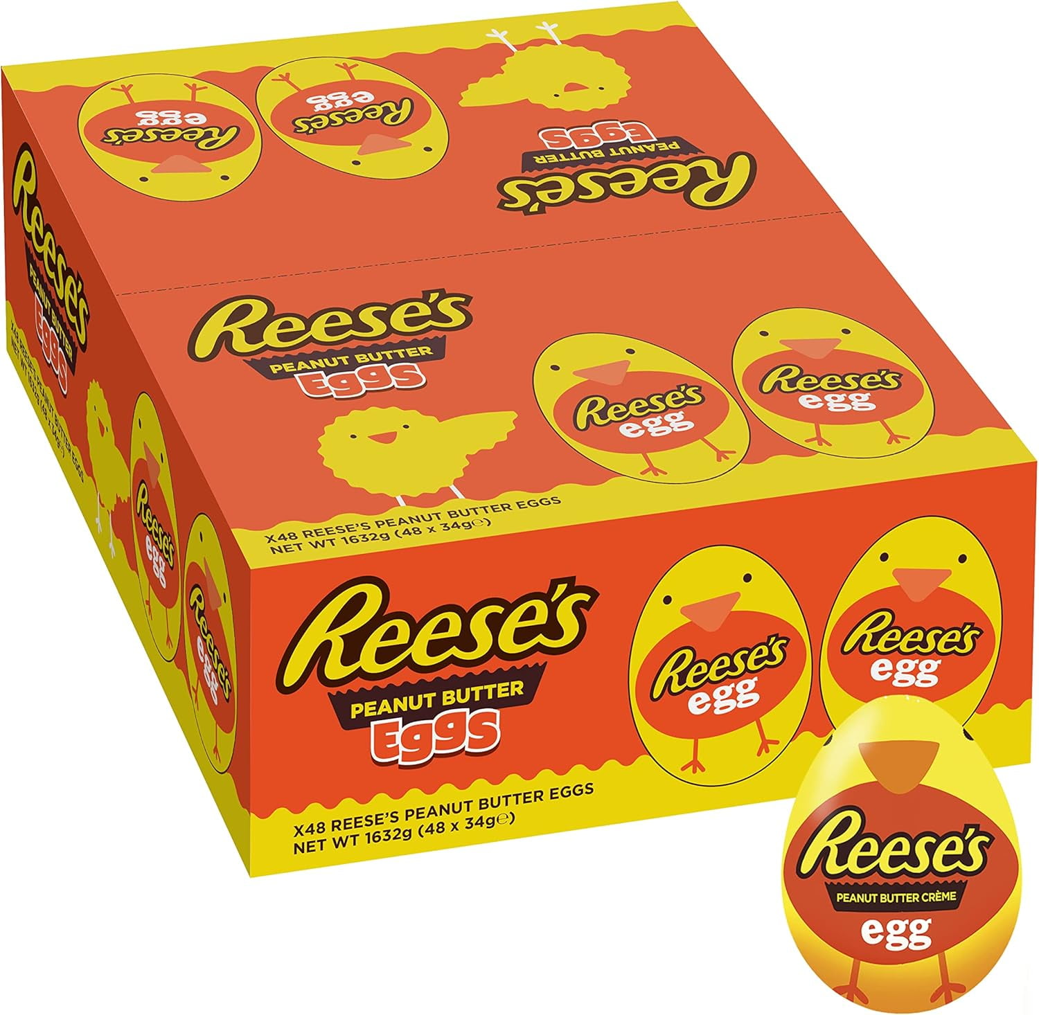 Reese's Peanut Butter Eggs Easter Candy, Milk Chocolate Peanut Butter Creme Eggs, ndividually ...