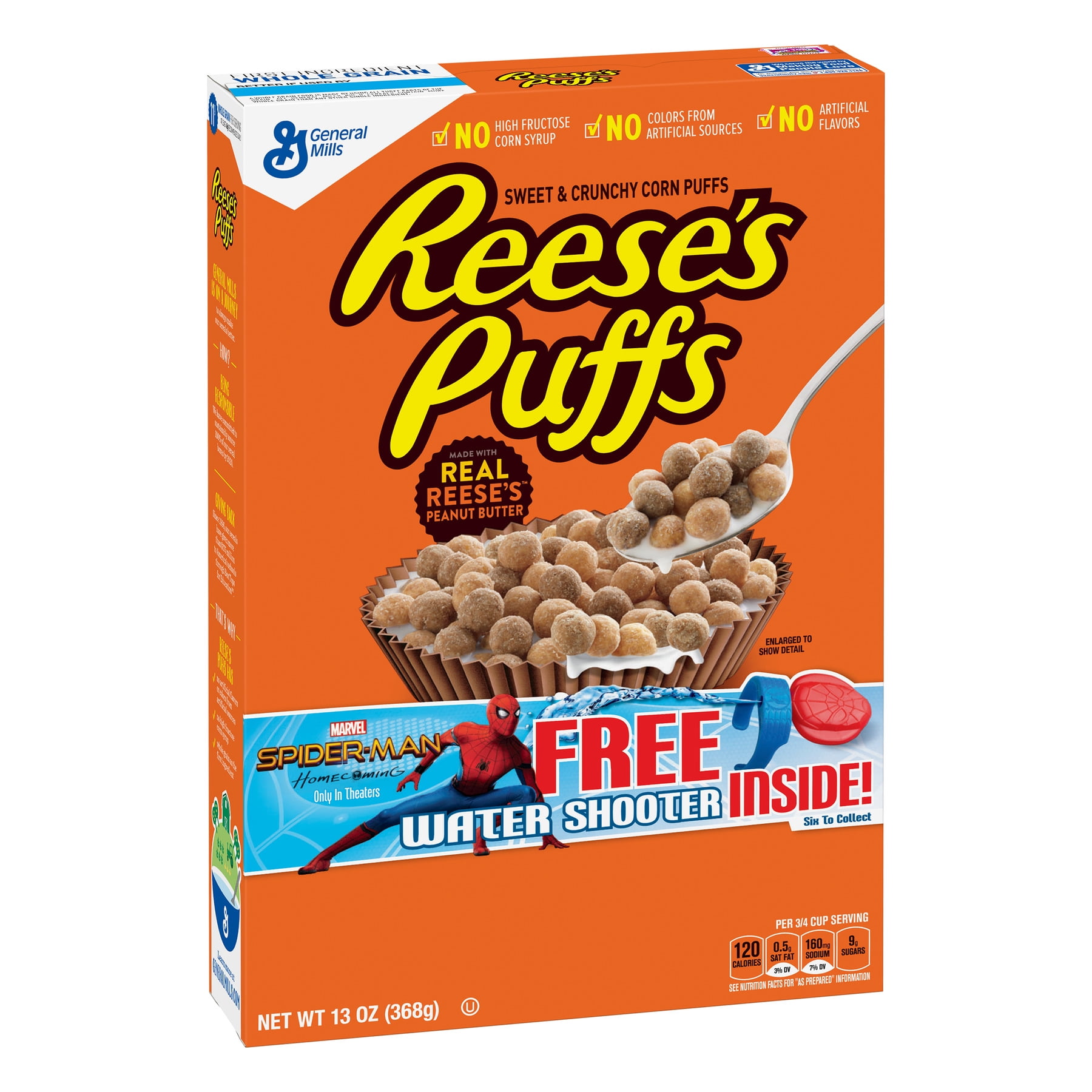 Reese's Peanut Butter Puffs Breakfast Cereal, 13 oz Box - Walmart.com