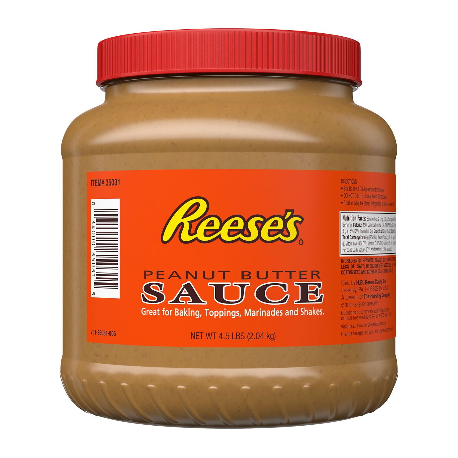 Reese's Creamy Peanut Butter Sauce, 4.5 Pound for Salads, Baked Goods ...