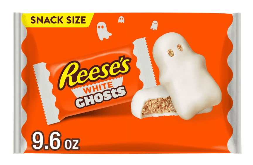 Reese's Peanut Butter White Chocolate Ghosts Halloween Candy Snack Size ...