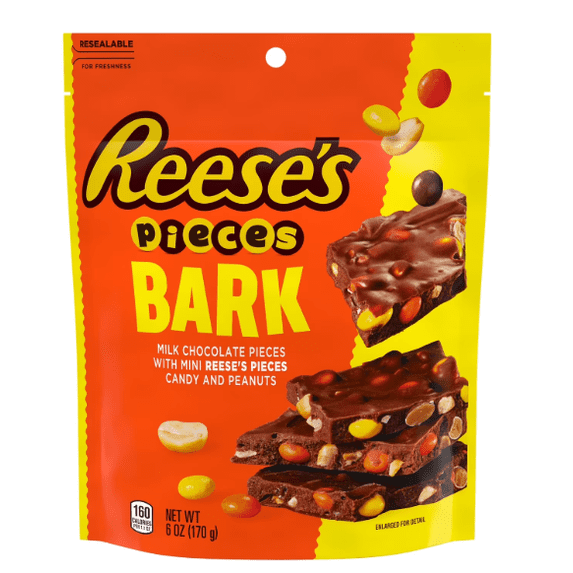 Reese's Pieces Milk Chocolate Candy with Peanuts Bark Bag, 6 oz ...