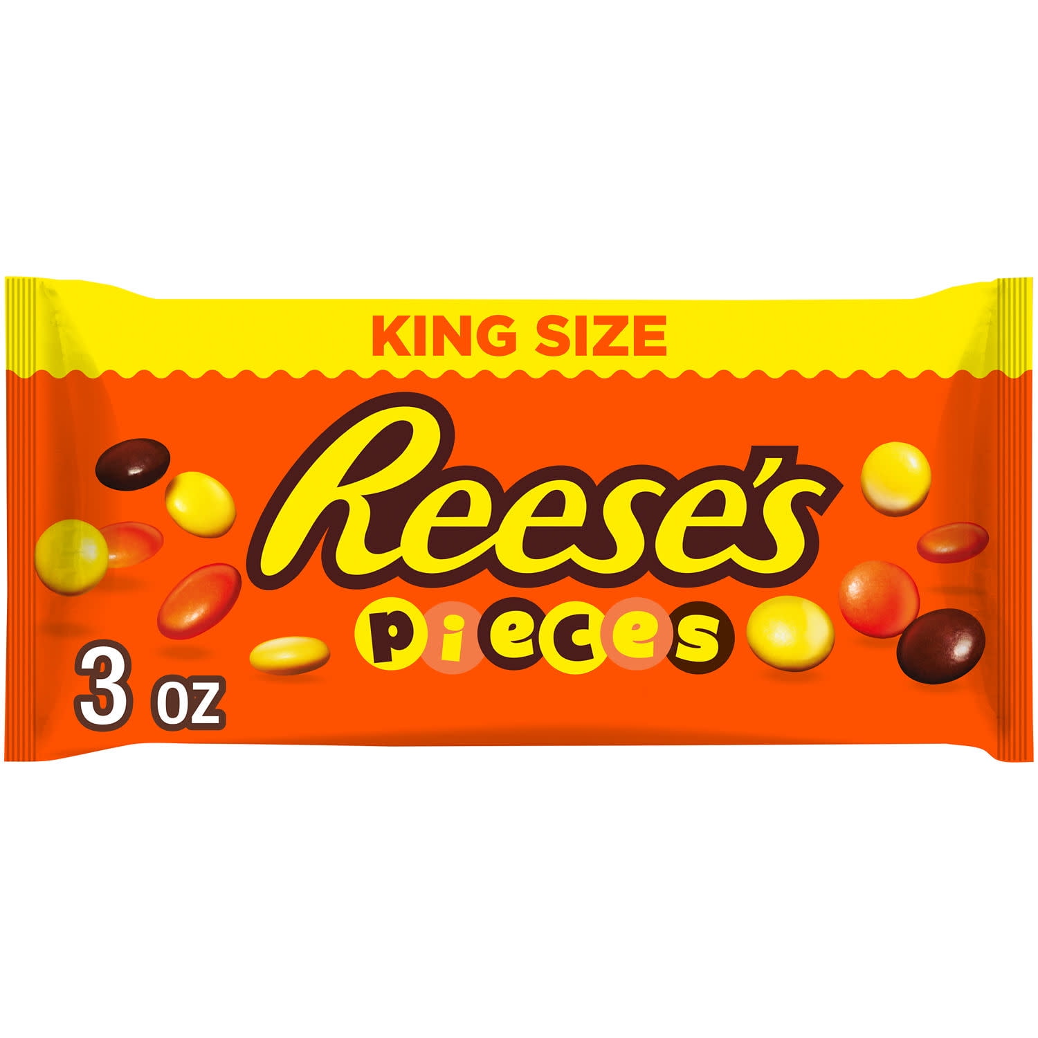Reese's Pieces Peanut Butter in a Crunchy Shell King Size Candy, Bag 3 ...