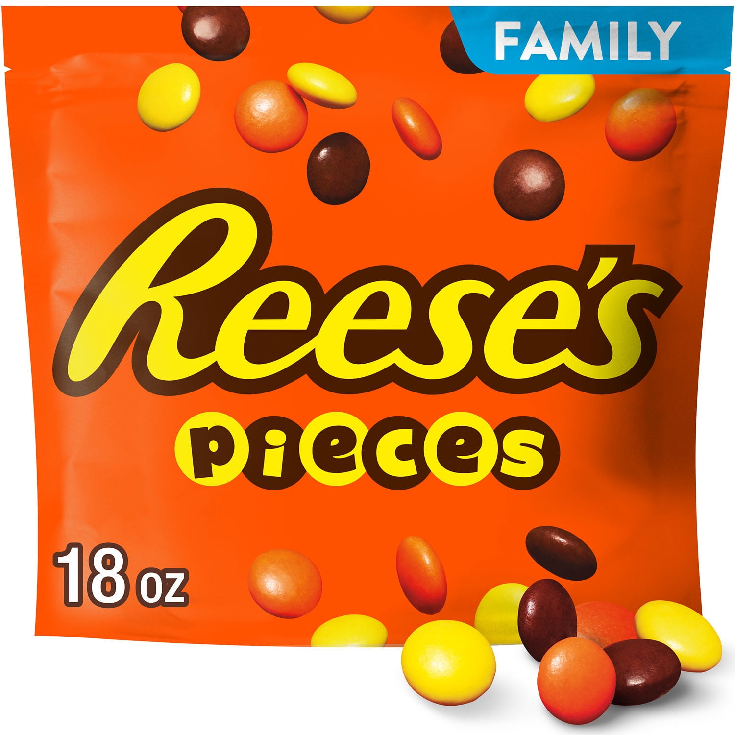 Reese's Pieces Peanut Butter in a Crunchy Shell Candy, Family Pack 18 ...