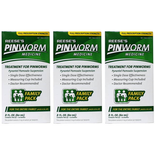 Reese's Family Pack Pinworm Treatment Medication, Banana Flavor, 2 oz ...