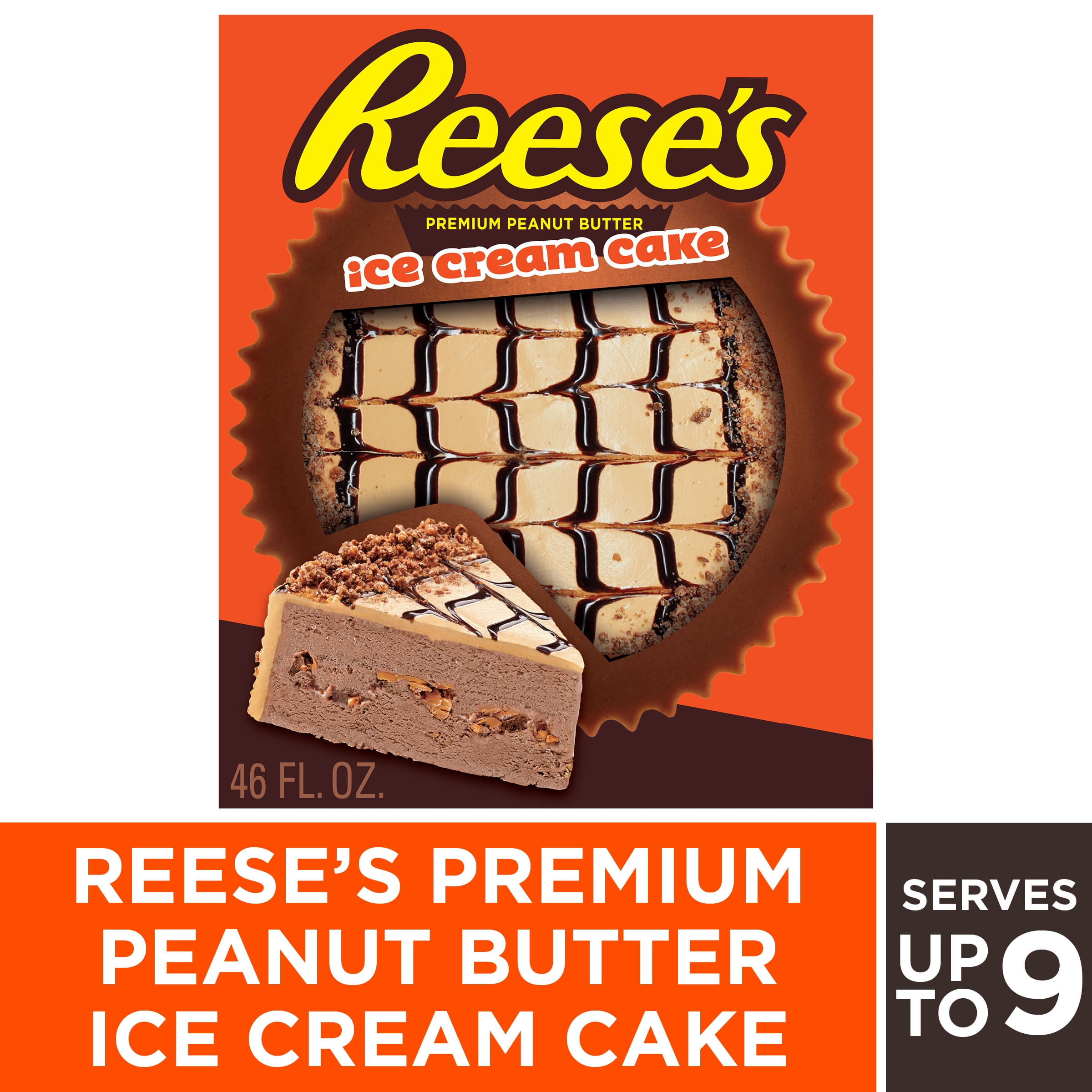 Reese's Premium Peanut Butter Ice Cream Cake, 46oz (Frozen) - Walmart.com
