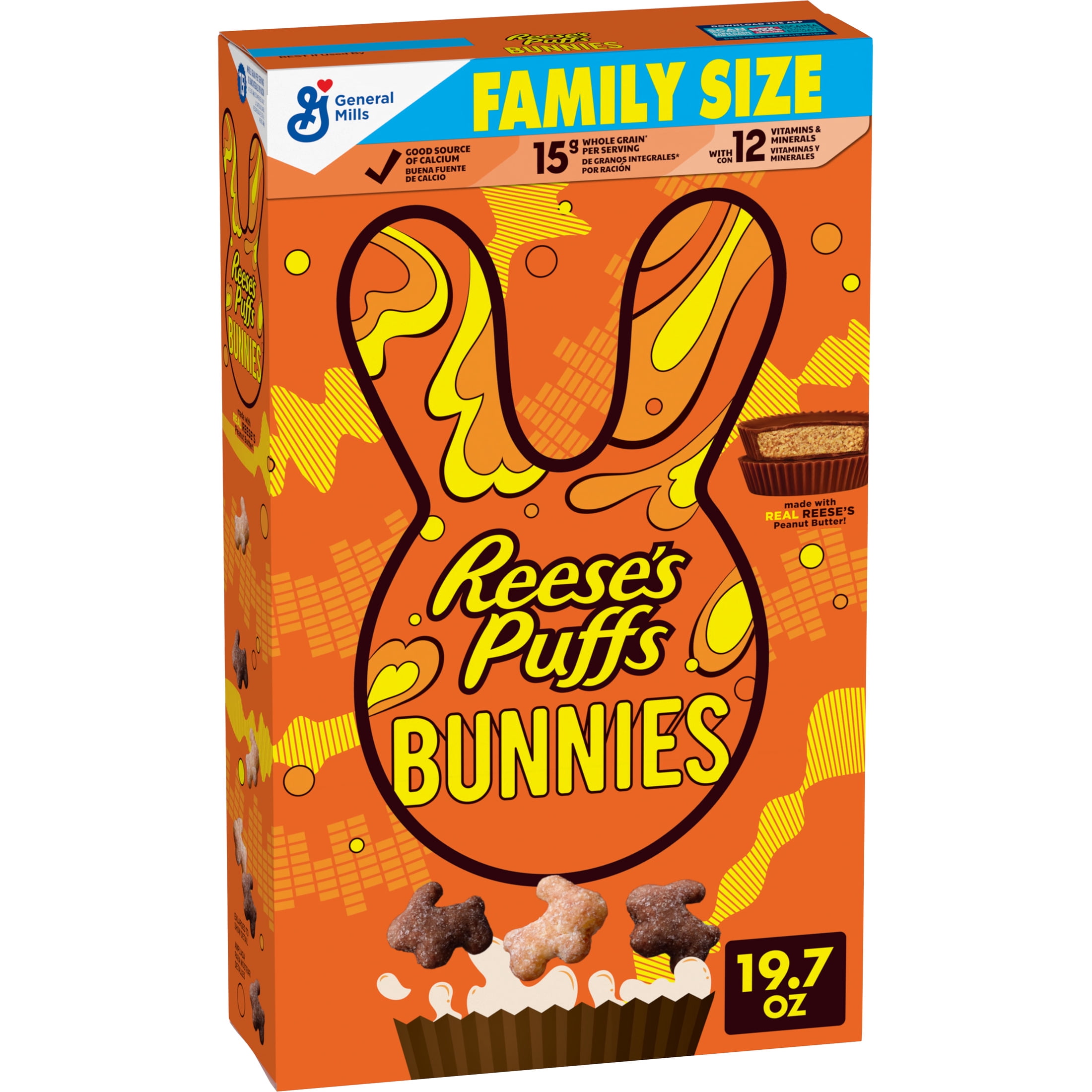 Reese's Puffs Bunnies Chocolate Box, Peanut Butter Breakfast Cereal ...