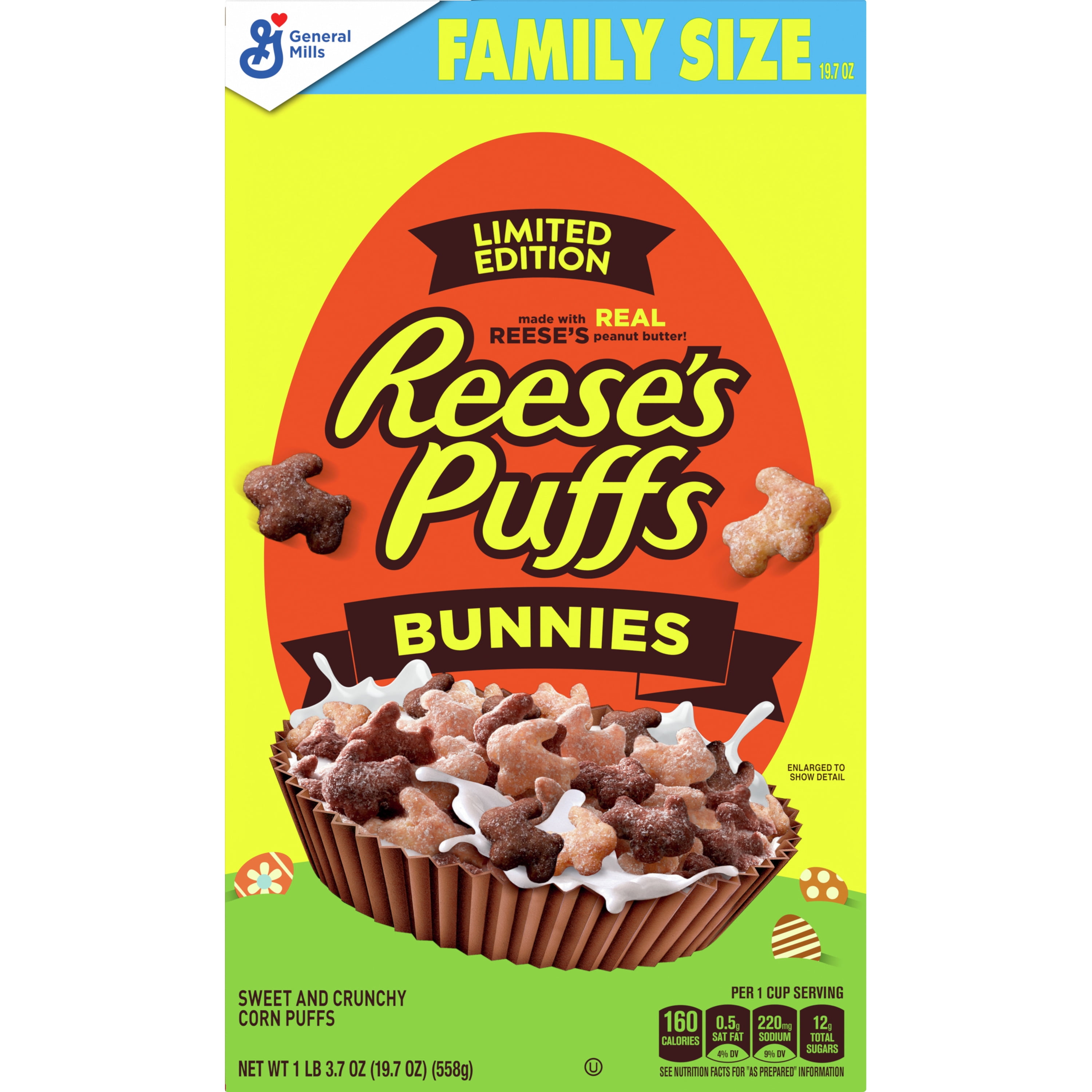 Reese's Puffs Bunnies, Chocolatey Peanut Butter Breakfast Cereal ...