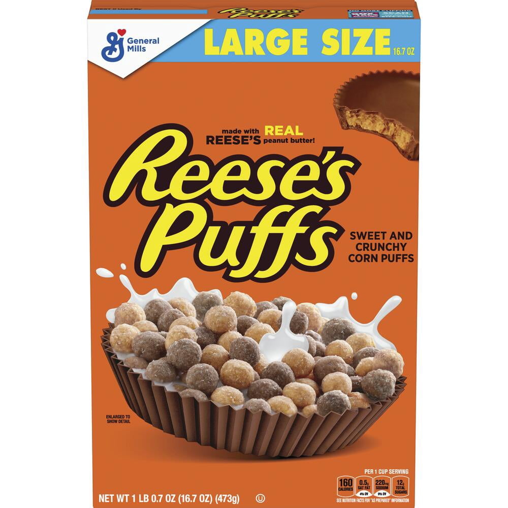 Reese's Puffs® Peanut Butter & Chocolate Breakfast Cereal, 16.7 oz ...