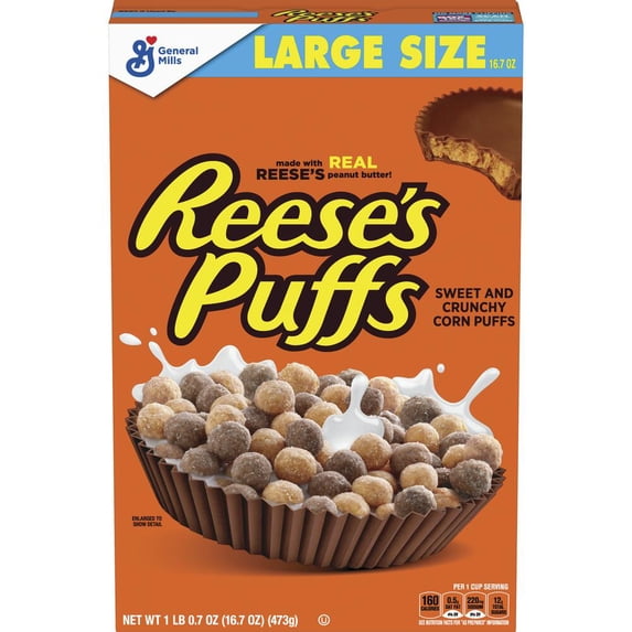 Reese's Puffs® Peanut Butter & Chocolate Breakfast Cereal, 16.7 oz ...