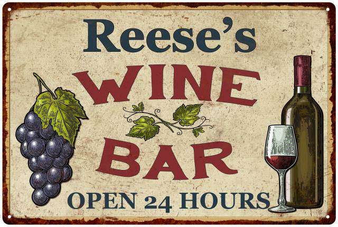 Reese's Rustic Wine Bar Sign Wall Décor Kitchen Gift 16 x 24 Matte ...