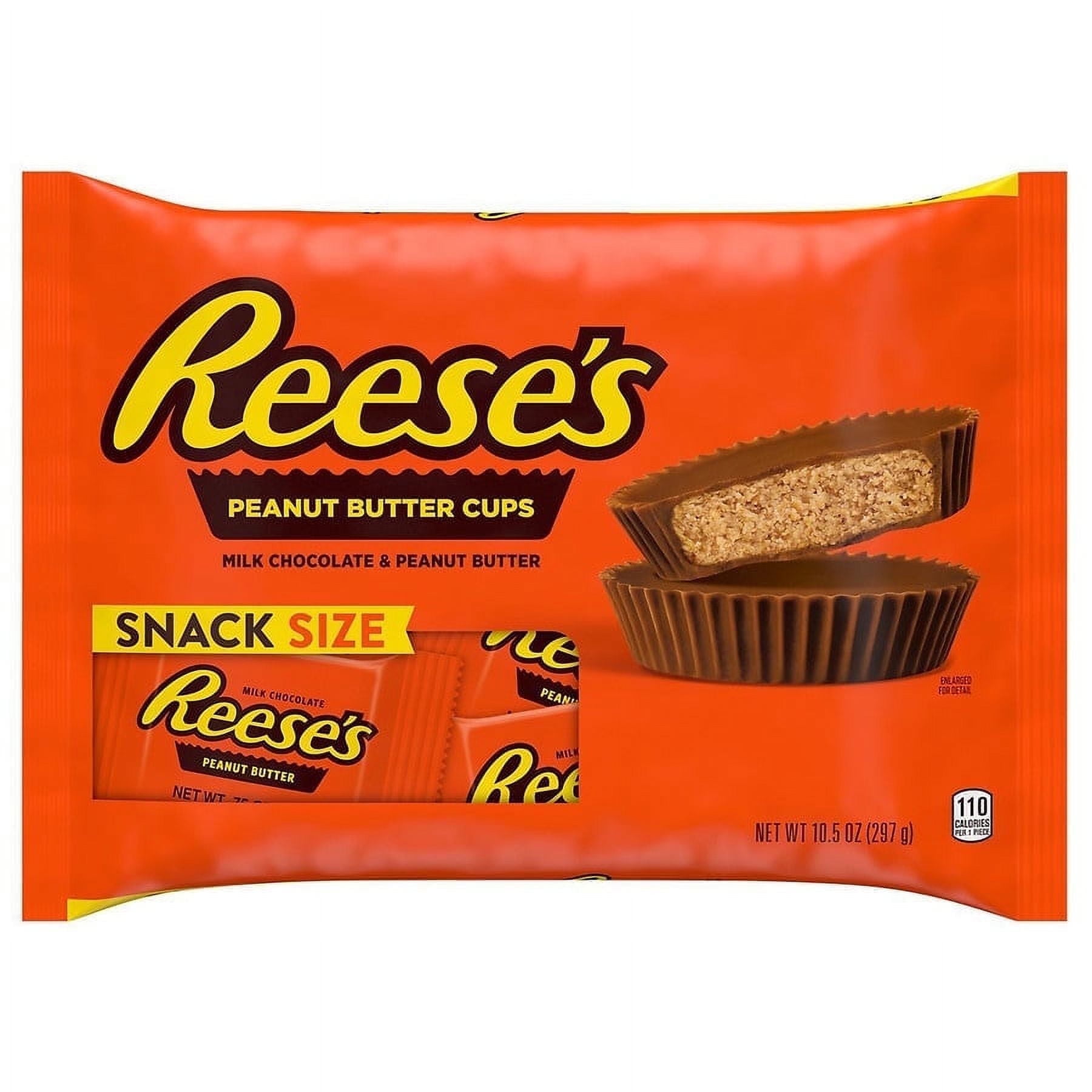 Reese's Snack Size Cups Candy, Individually Wrapped, Gluten Free, Small ...
