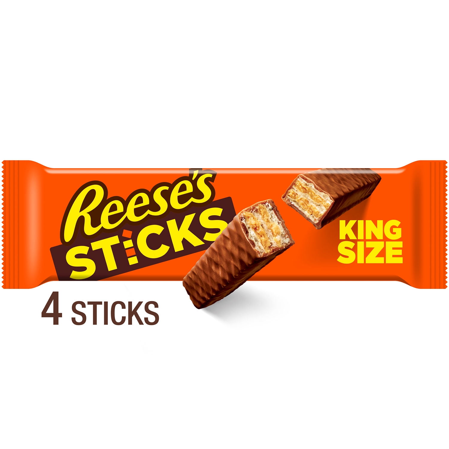 REESE'S STICKS Milk Chocolate Peanut Butter Wafer King Size Candy Pack ...