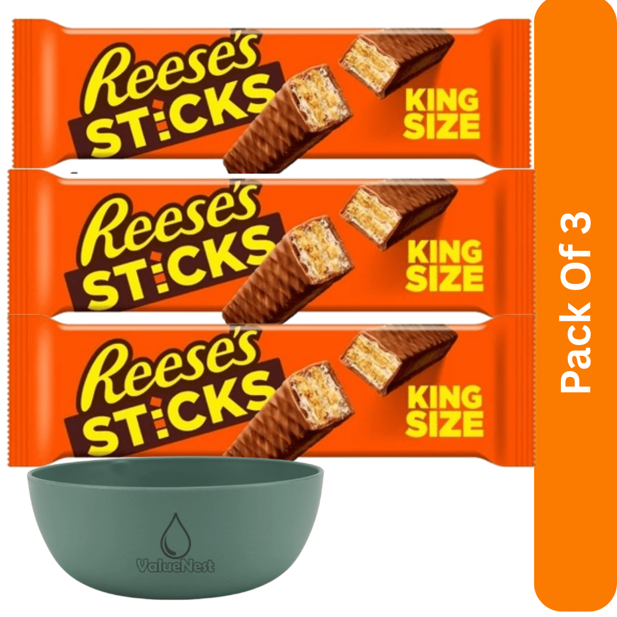 Reeses Sticks Milk Chocolate Peanut Butter Wafer King Size Pack 3 Oz 9122