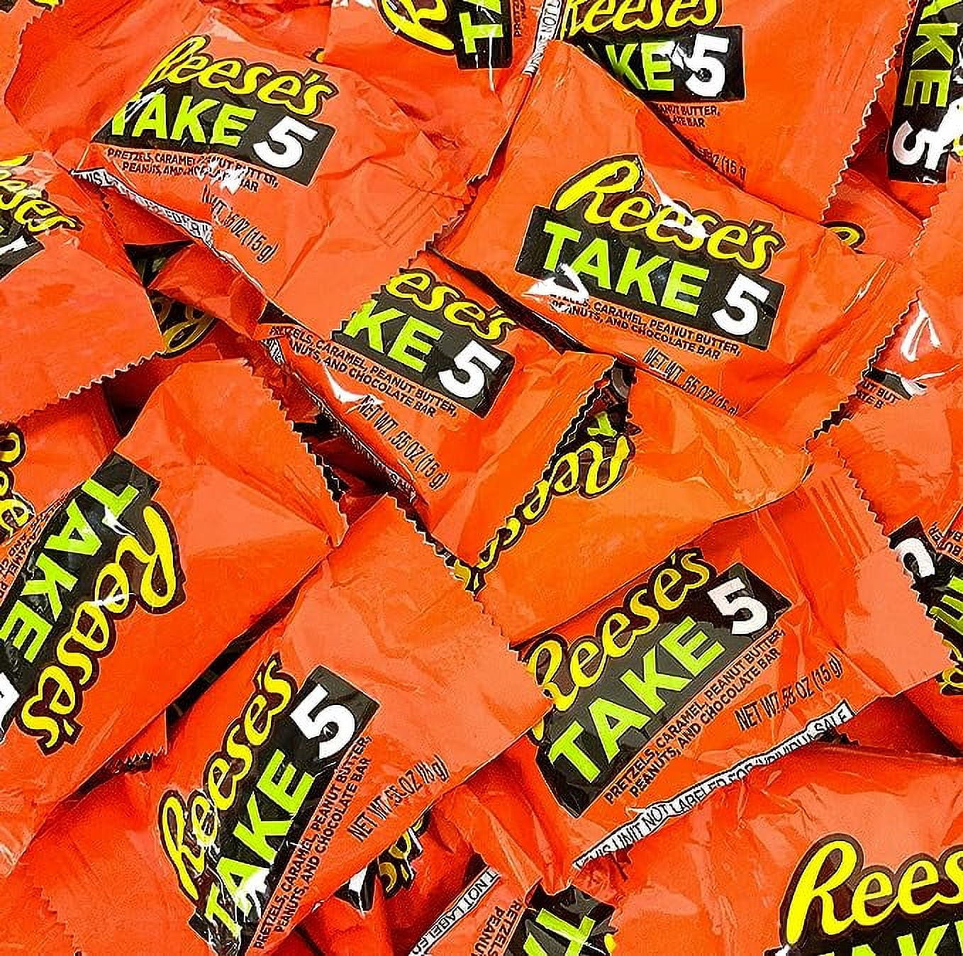 Reese's TAKE 5 Milk Chocolate, Peanut Butter Snack Size Candy Bars, 0.55 Ounces, 2 Pound Bag ...