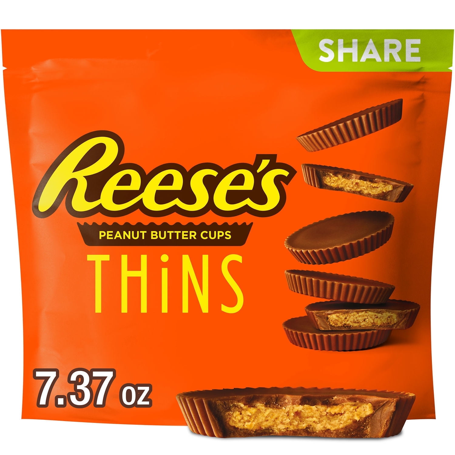 Reese's Thins Milk Chocolate Peanut Butter Cups Candy, Share Pack - Walmart.com