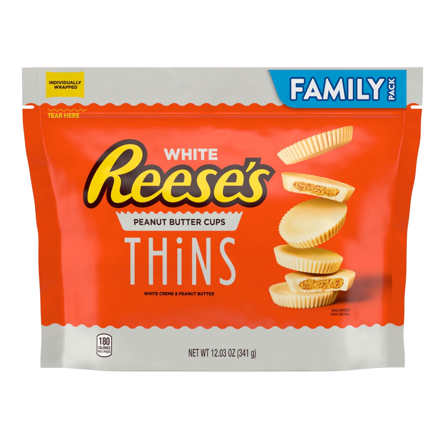 Reese's White Crème Peanut Butter THINS, Resealable Bag, 12 oz ...