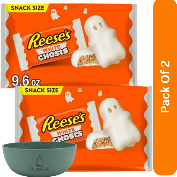 Reese's White Creme Snack Size Peanut Butter Ghosts Bag 9.6 oz ...
