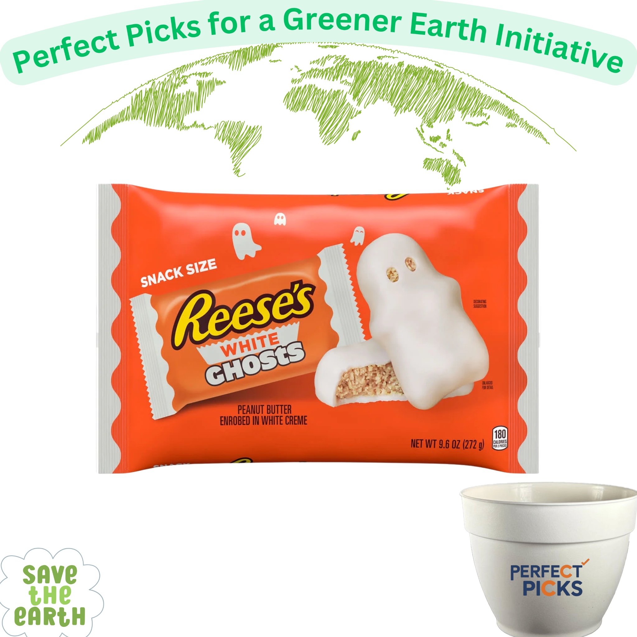 Reese's White Creme Snack Size Peanut Butter Ghosts Halloween Candy ...