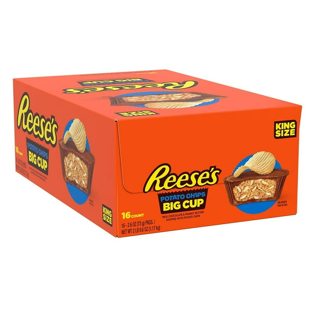 Reeses Big Cup With Potato Chips Milk Chocolate King Size Peanut Butter