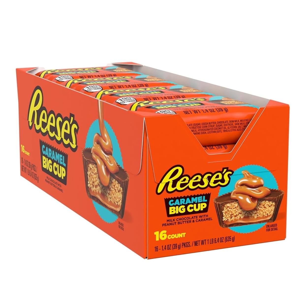 Reese's Caramel Big Cup, 1.4 oz Pack of 16, Milk Chocolate Peanut Butter Candy - Walmart.com