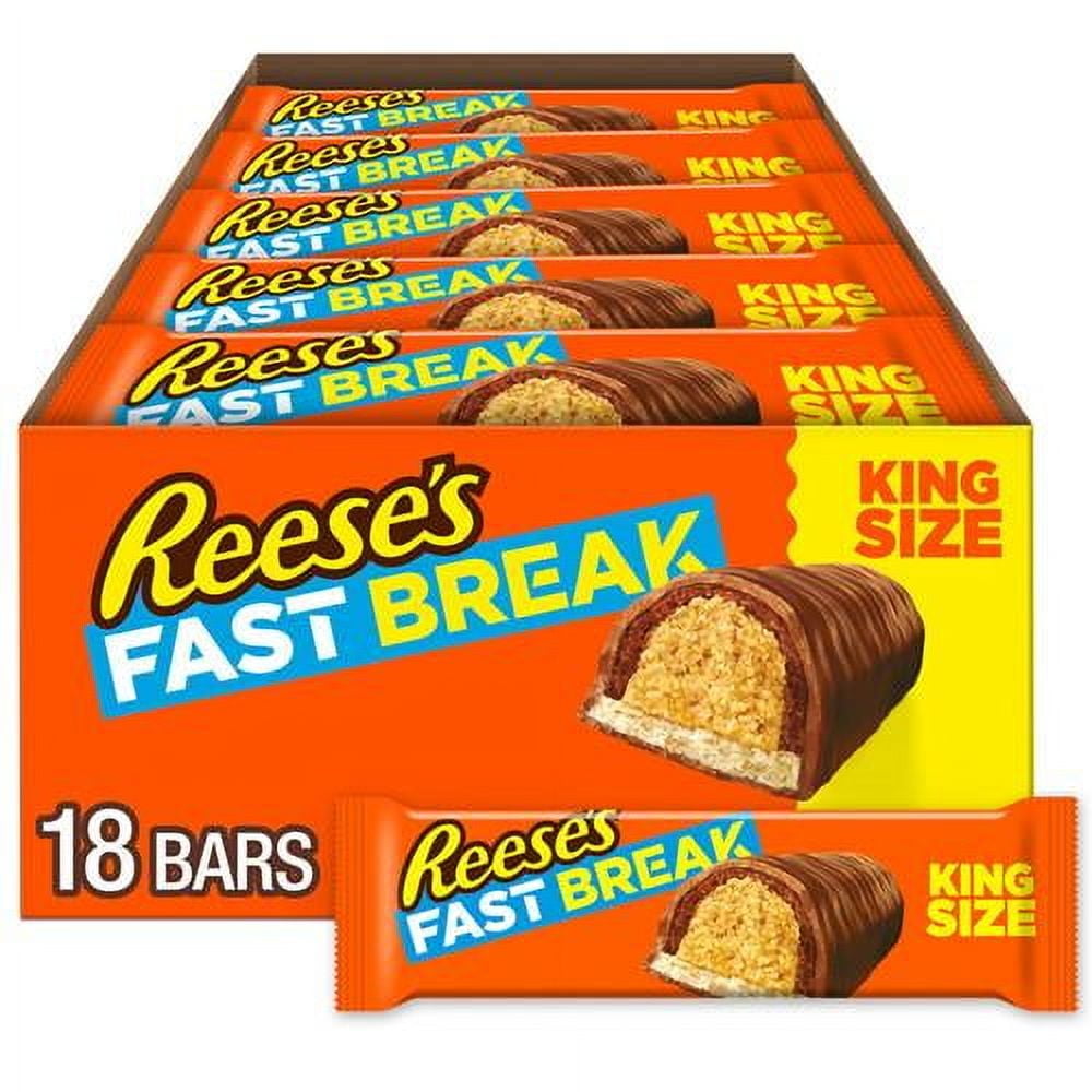 Reeses Fast Break Peanut Butter Nougat King Size, Candy Bars, 3.5 Oz ...