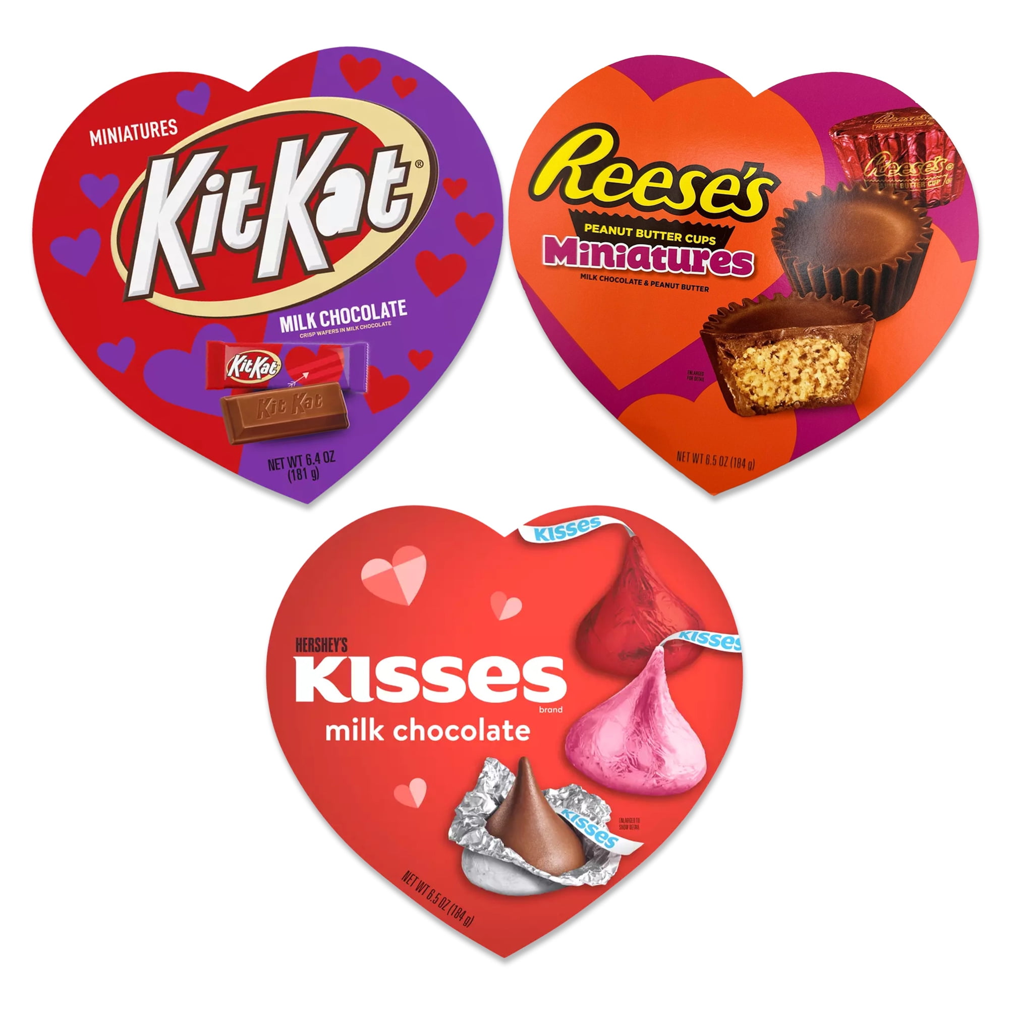 Reeses Hearts and Hershey's Kisses Valentine's Day Candy Chocolate ...