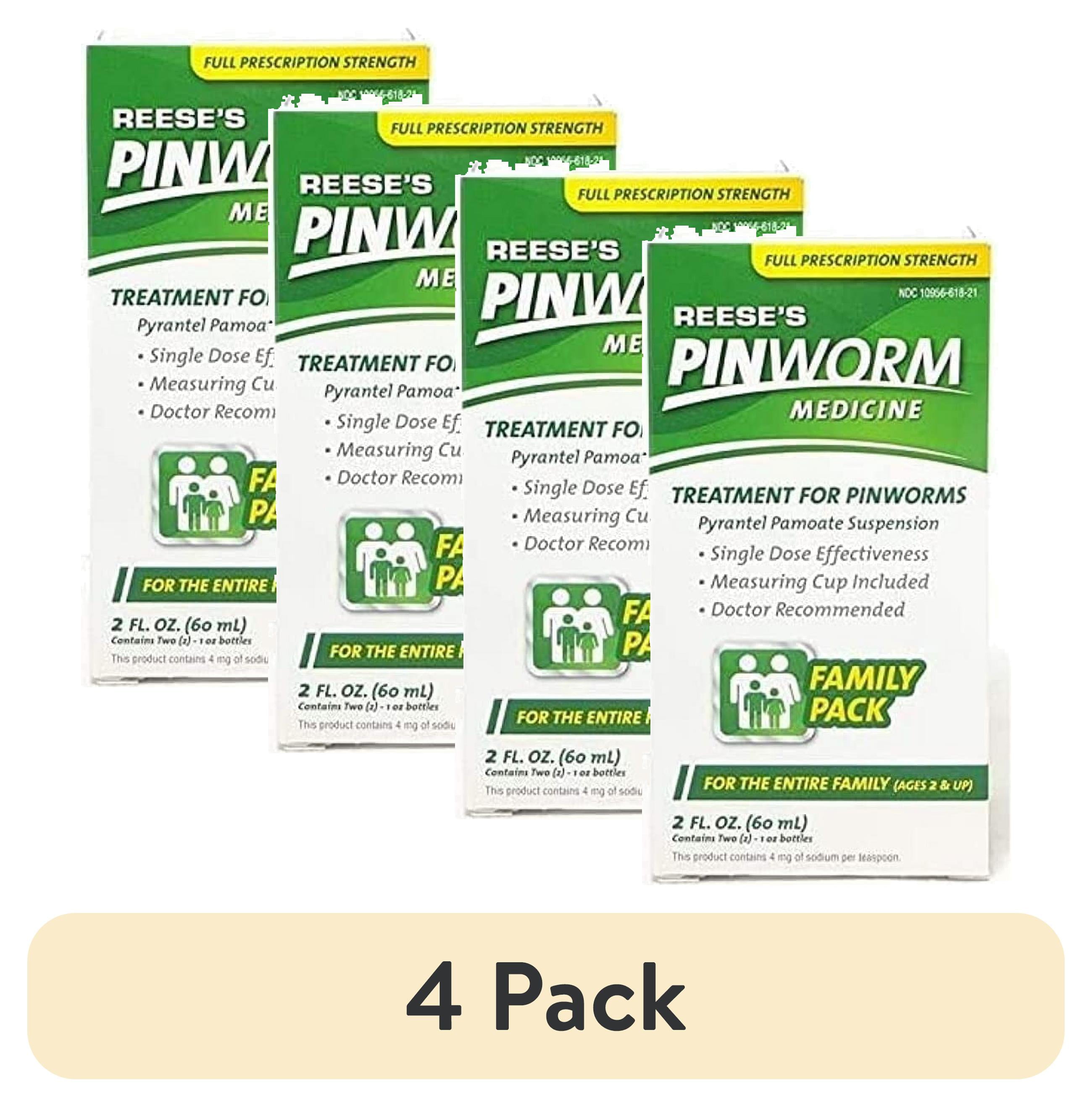 (4 pack) Reeses Pinworm Medicine Liquid For Entire Family, Full ...