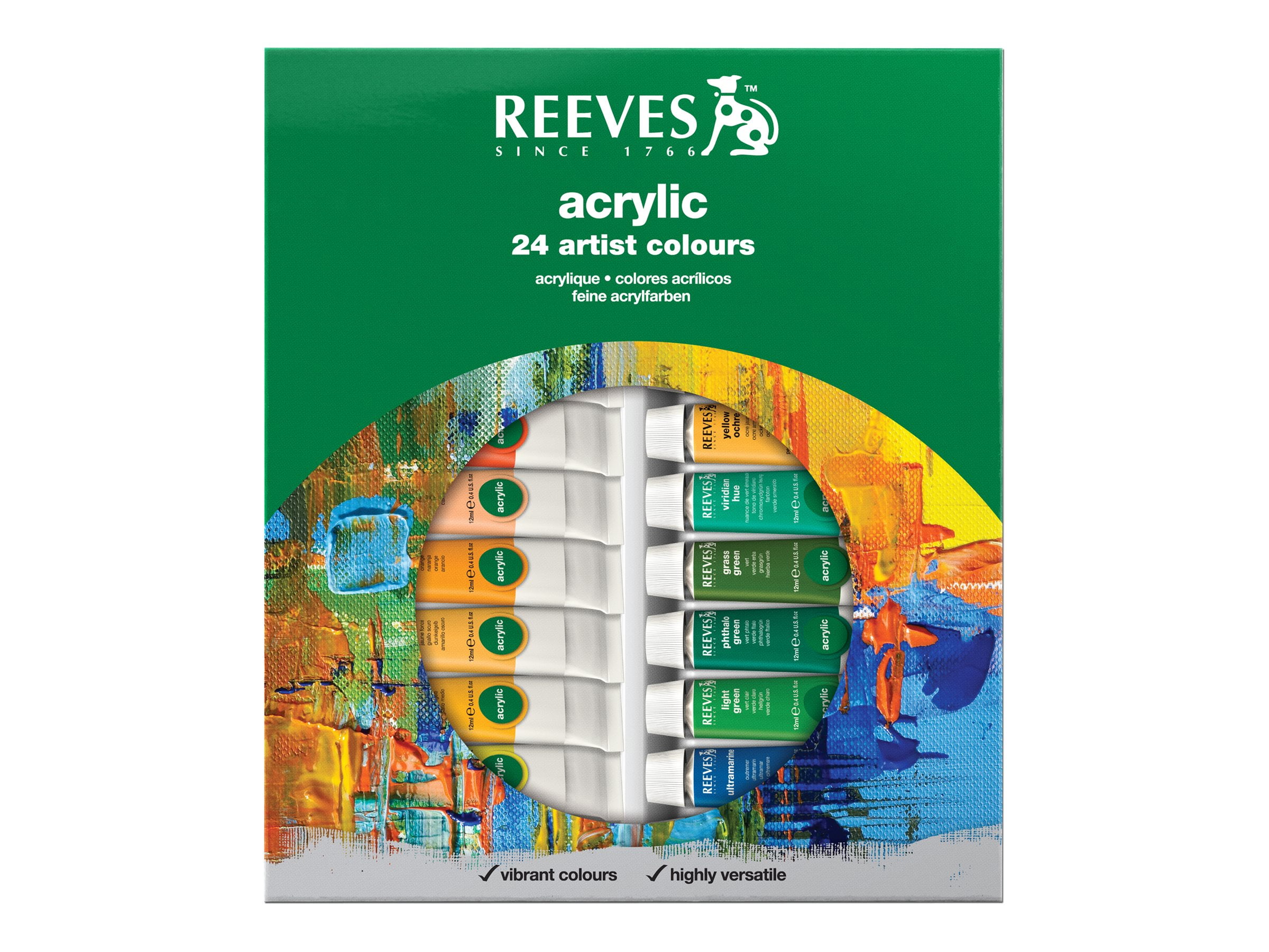 Reeves Assorted Colors Acrylic Paint Set, 24Pk - Walmart.com