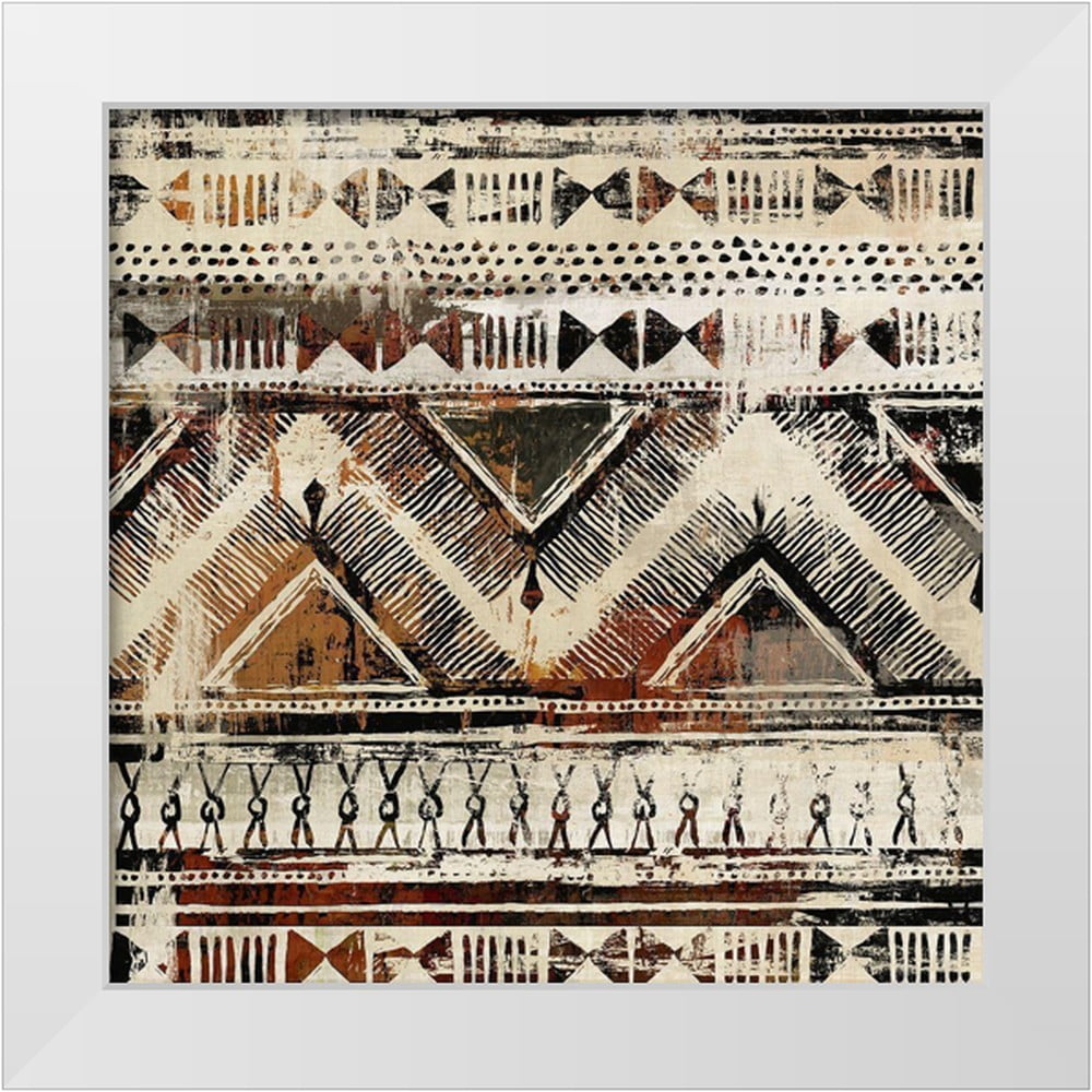 Reeves, Tom 12x12 White Modern Wood Framed Museum Art Print Titled - African Patterning II ...