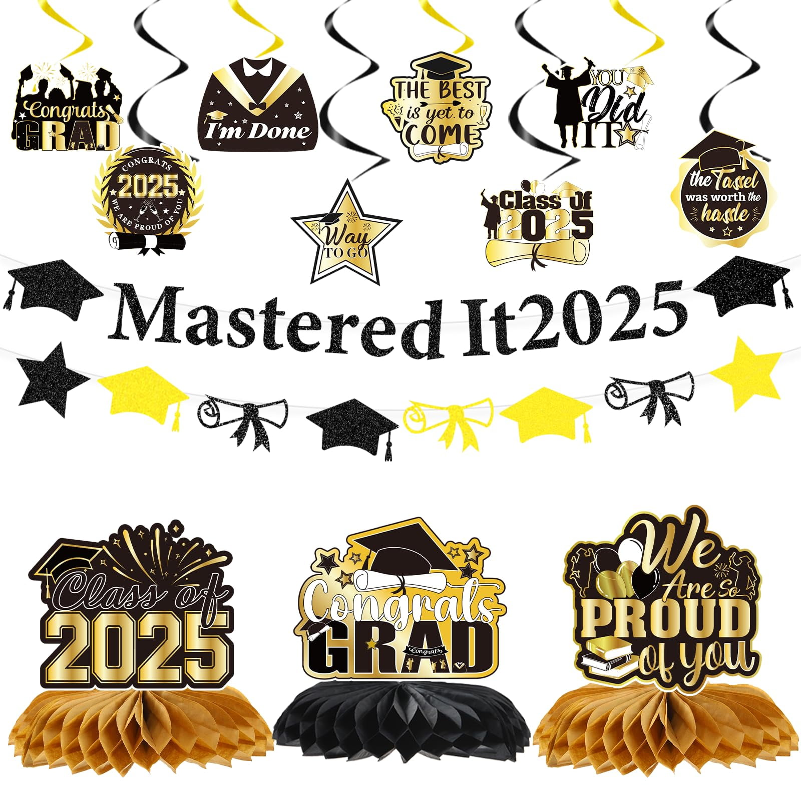 Refavor Masters Graduation Party STF9 Decorations - 13PCS Mastered It ...
