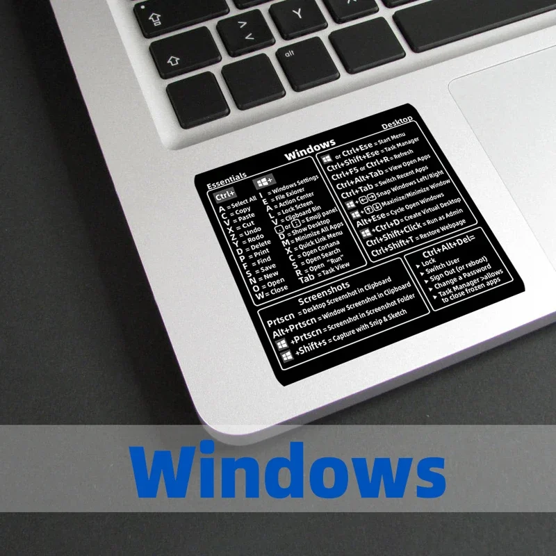 Reference Keyboard Shortcut Sticker Adhesive for PC Laptop Desktop ...