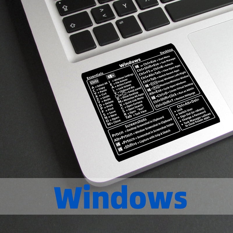 Reference Keyboard Shortcut Sticker Adhesive for PC Laptop Desktop ...