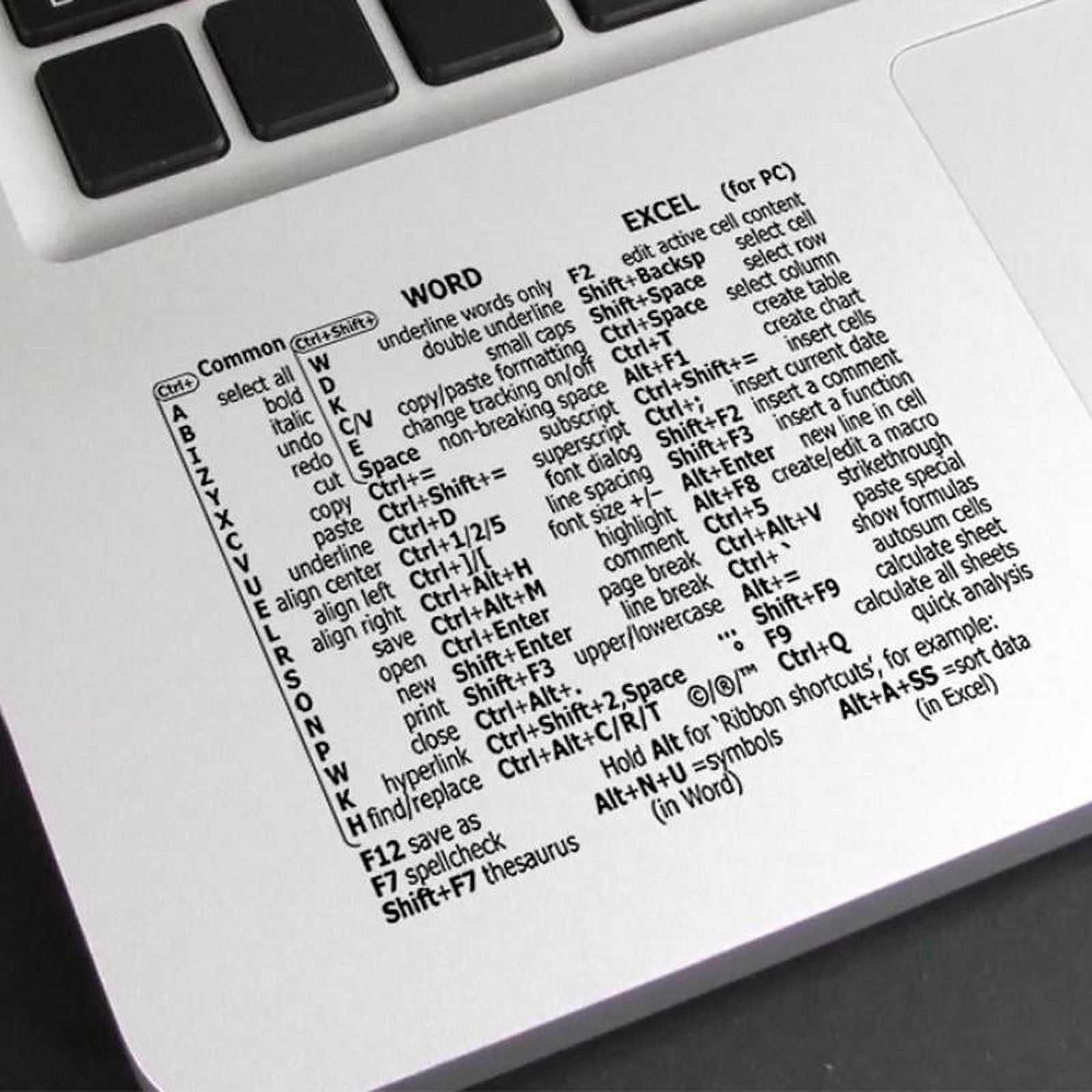 Reference Keyboard Shortcut Sticker for Laptop Computer, 1 Count ...
