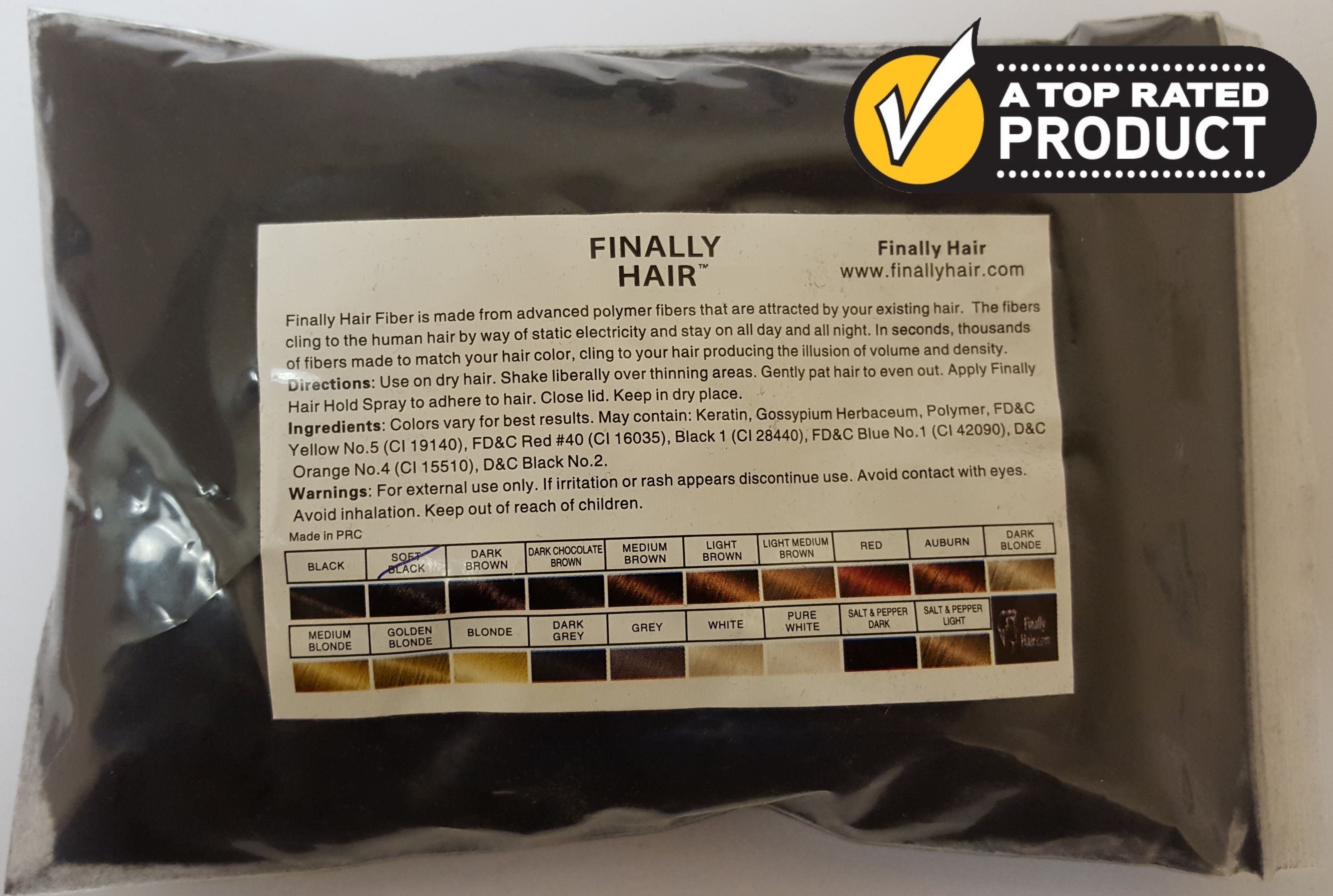 Refill Bag Finally Hair - Soft Black Hair Building Fiber - Soft Black ...
