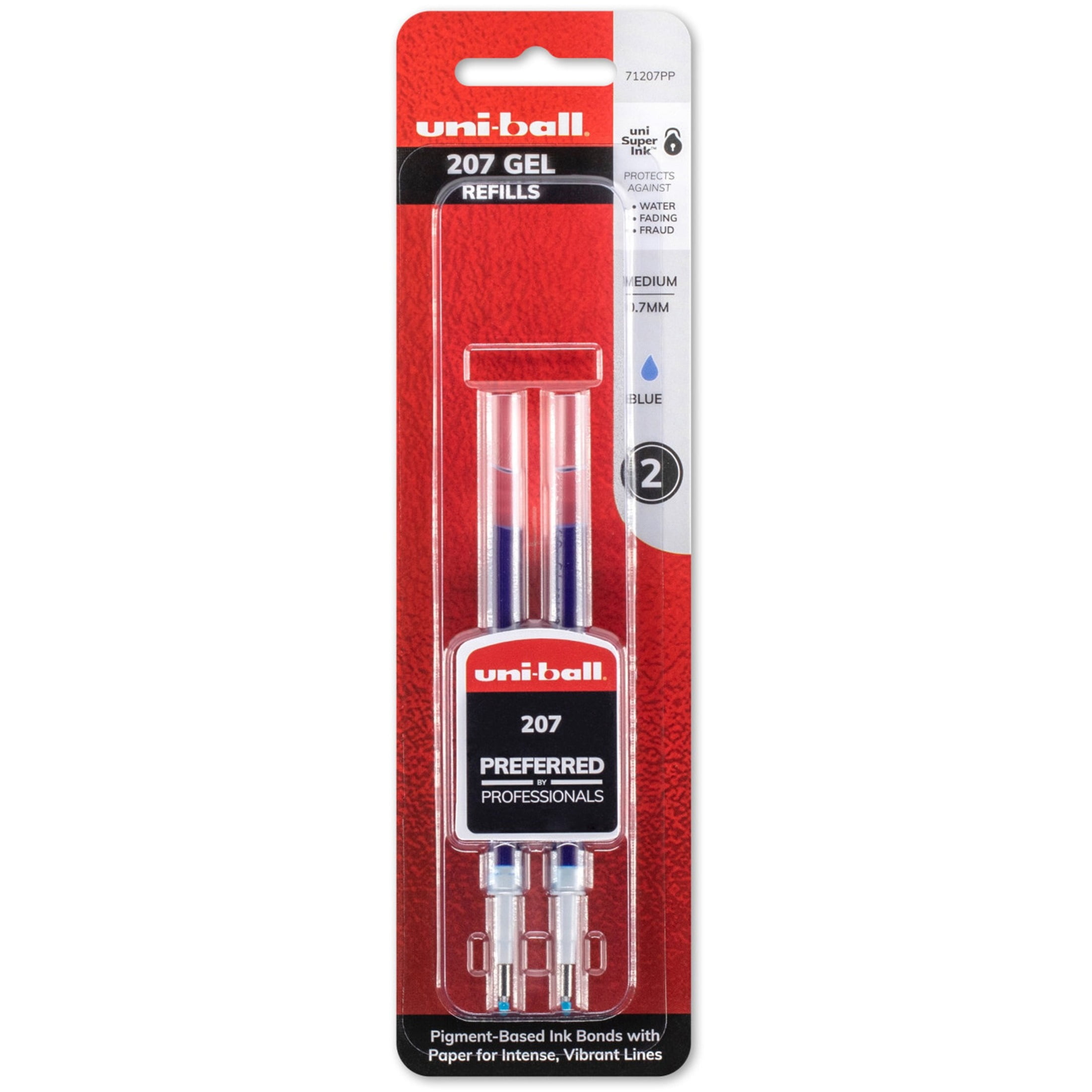 "Refill For Signo Gel 207 Pens, Medium Conical Tip, Blue Ink, 2/pack ...
